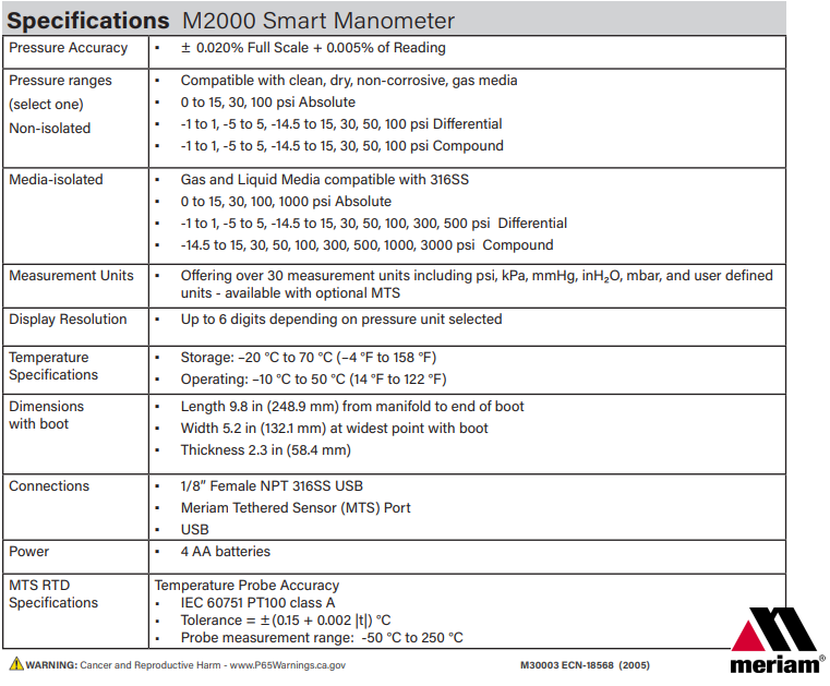 세인교정기기(주) - 제품소개 - 3. 압력측정교정기 - ⑩ 디지털 차압측정기 Smart Manometer M2000 Series