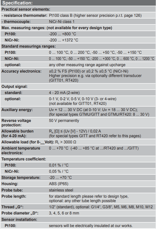 세인교정기기(주) - 제품소개 - 1. 온도 (접촉식) - ① 온도센서(열전대/RTD) 온도 transmitter GTMU-AP ...