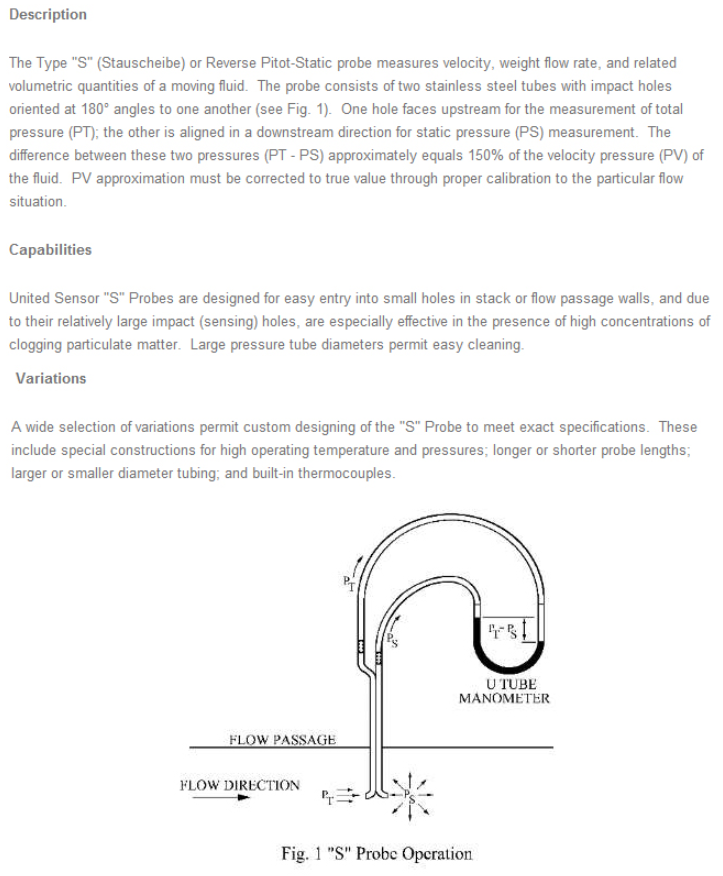 세인교정기기(주) - 제품소개 - 7. 열,유체,유속,유량 - ① 각종 피토관 Reverse pitot-static probes ...