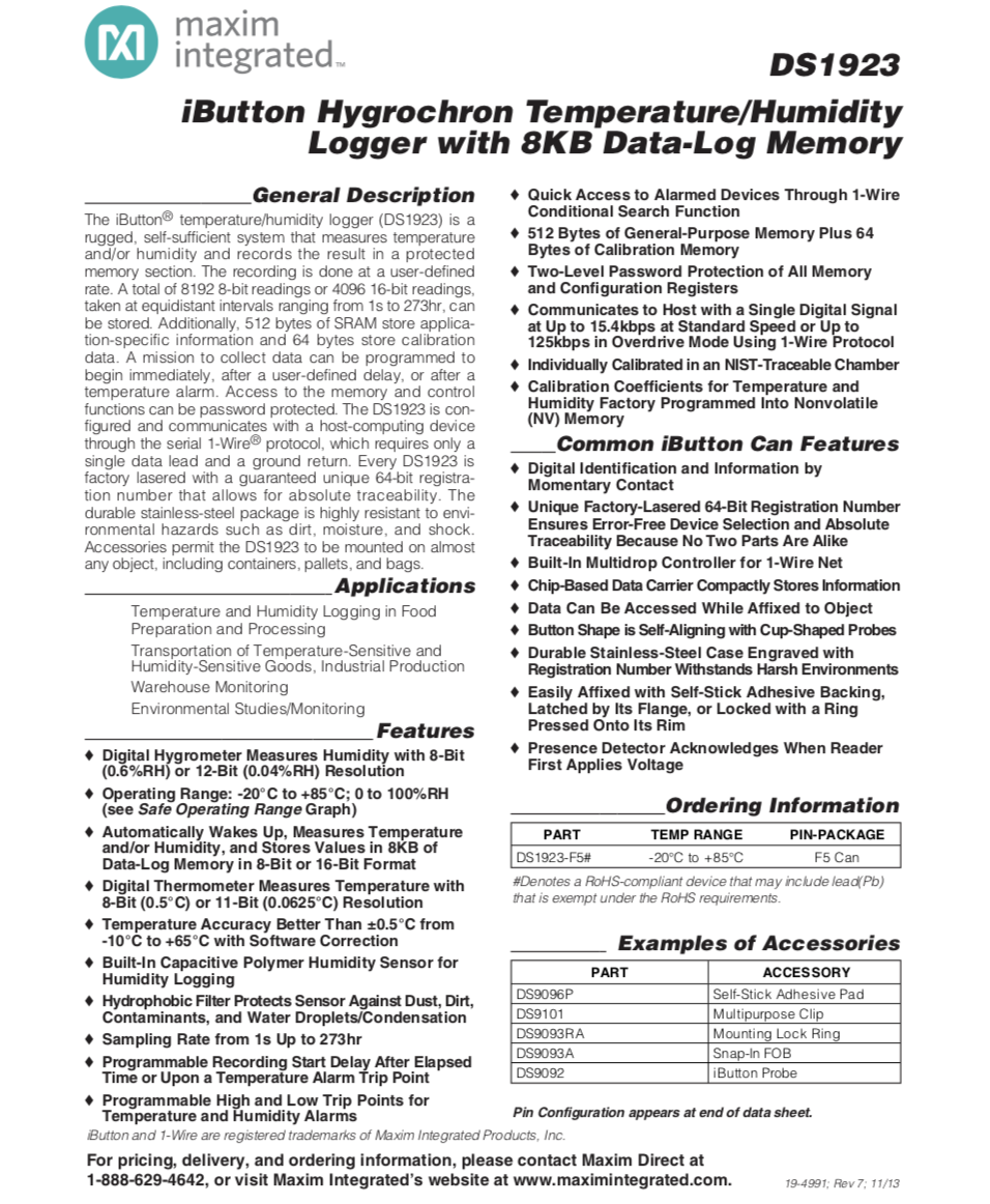 세인교정기기(주) - 제품소개 - 4. 노점,온습도,산소 - ⑥ 온습도 기압데이터로거 버턴식 저가 온습도 데이터로거 ...
