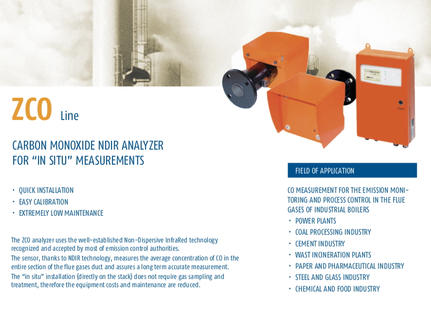 세인교정기기(주) - 제품소개 - 4. 노점,온습도,산소 - ⑨ CO/CO2센서/공기질측정기 CO in-situ analyzer ZCO
