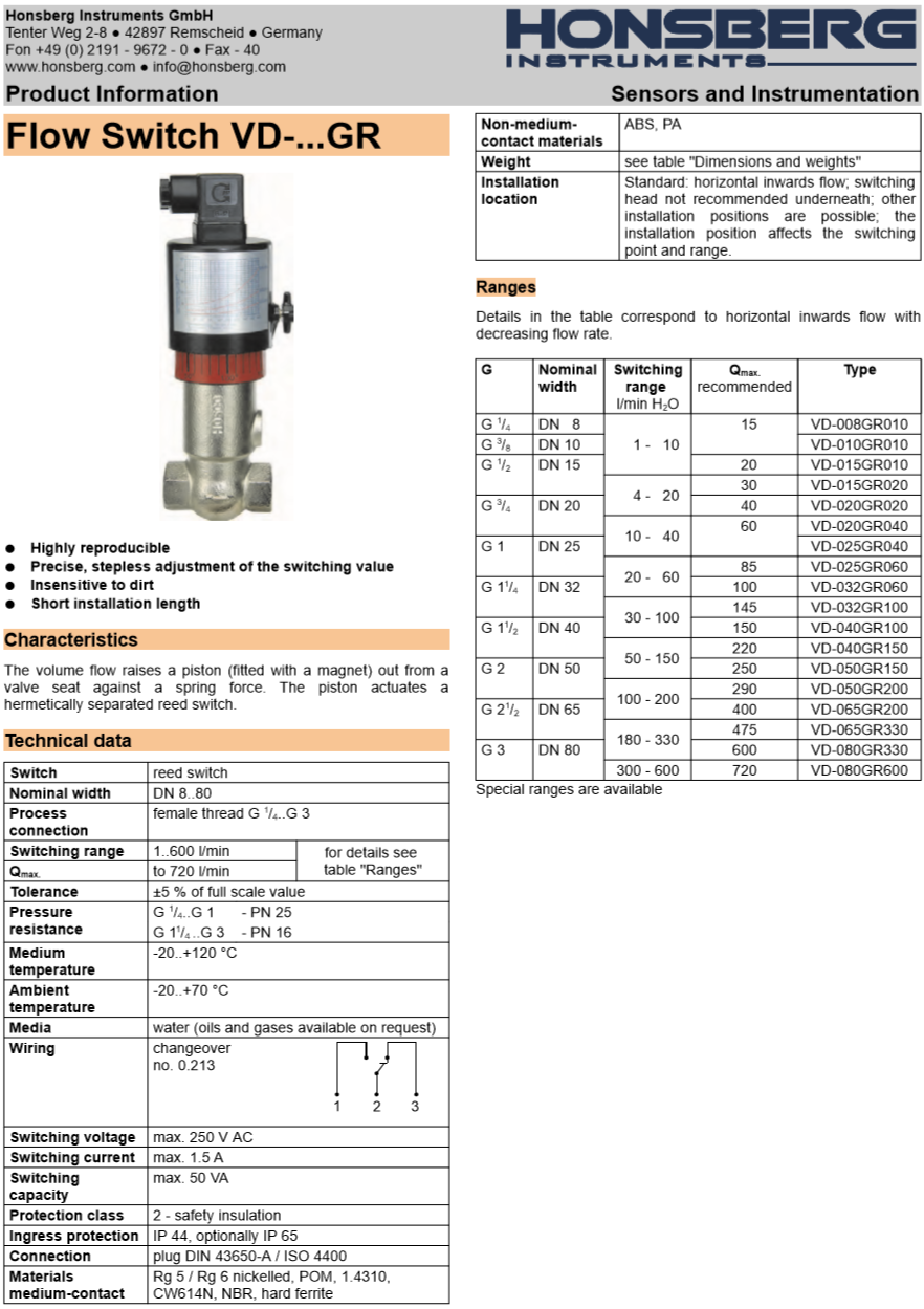 세인교정기기(주) - 제품소개 - 7. 열,유체,유속,유량 - ⑩ 농도계/유량측정(유체,분체) Flow Switch ...