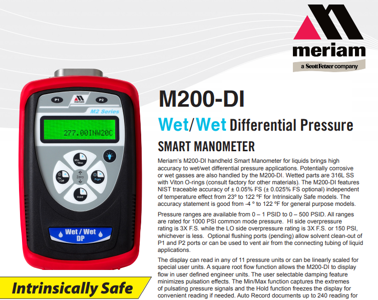 세인교정기기(주) - 제품소개 - 3. 압력측정교정기 - ⑩ 디지털 차압측정기 Wet/Wet Precision Smart ...