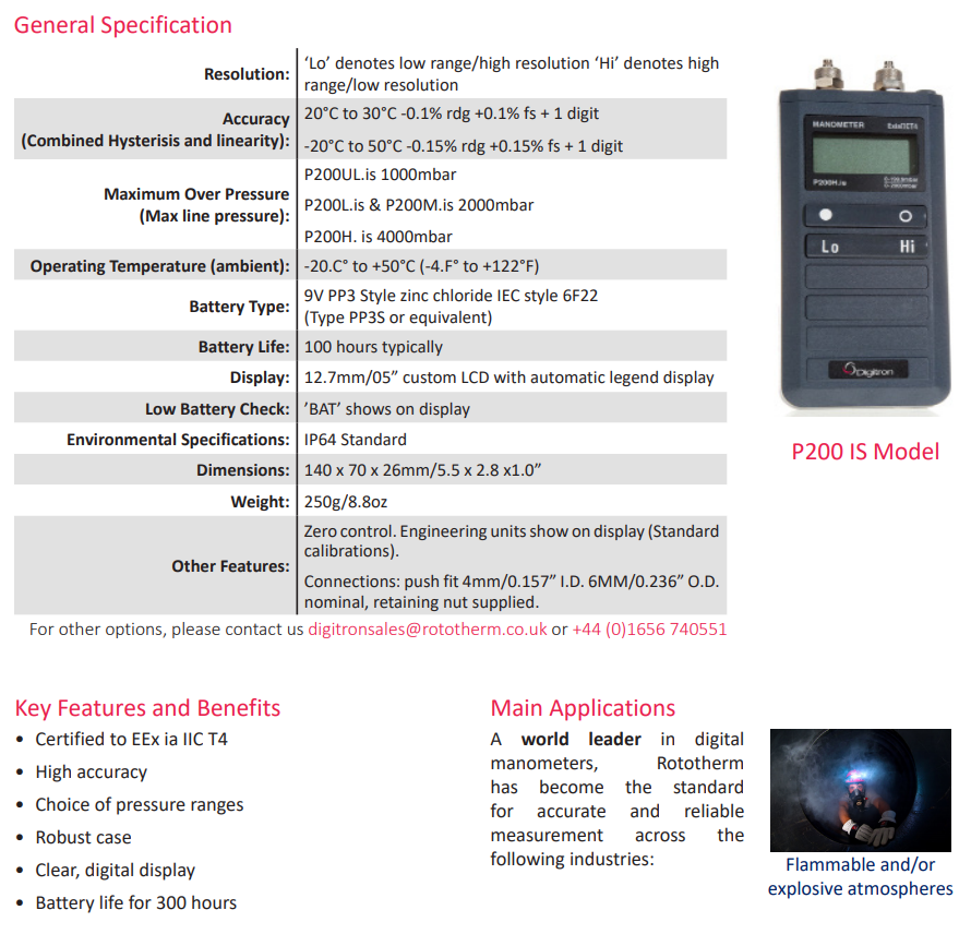 세인교정기기(주) - 제품소개 - 3. 압력측정교정기 - ⑩ 디지털 차압측정기 Intrinsically Safe Pressure ...