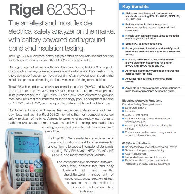 세인교정기기(주) - 제품소개 - 11. 전기(저항,안전,솔라) - ④ 전기안전규격시험기 Hand-held Electrical ...