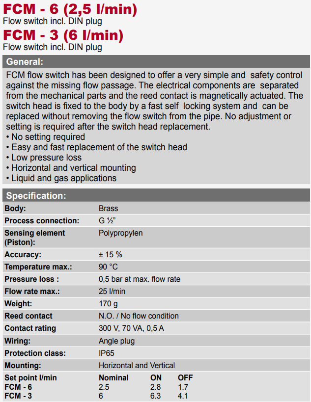 세인교정기기(주) - 제품소개 - 7. 열,유체,유속,유량 - ④ 유속센서/유속계(기체,액체) 플로우 스위치 Flow ...