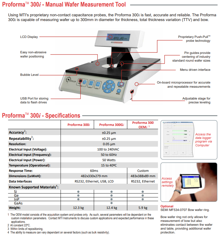 세인교정기기(주) - 제품소개 - 12. 기타(경사,힘,토크) - ④ 변위센서/비파괴 측정기 wafer thickness ...