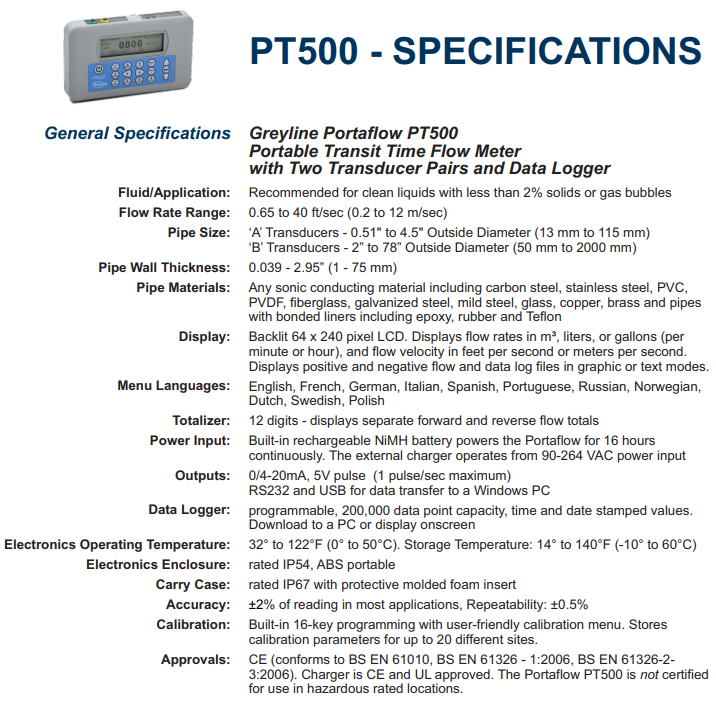 세인교정기기(주) - 제품소개 - 7. 열,유체,유속,유량 - ⑧ 초음파/열식질량유량계 Portable Transit Time ...
